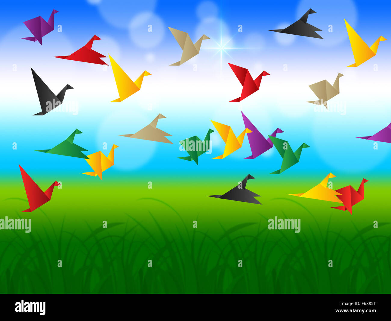 Birds Freedom Showing Get Away And Escaping Stock Photo - Alamy
