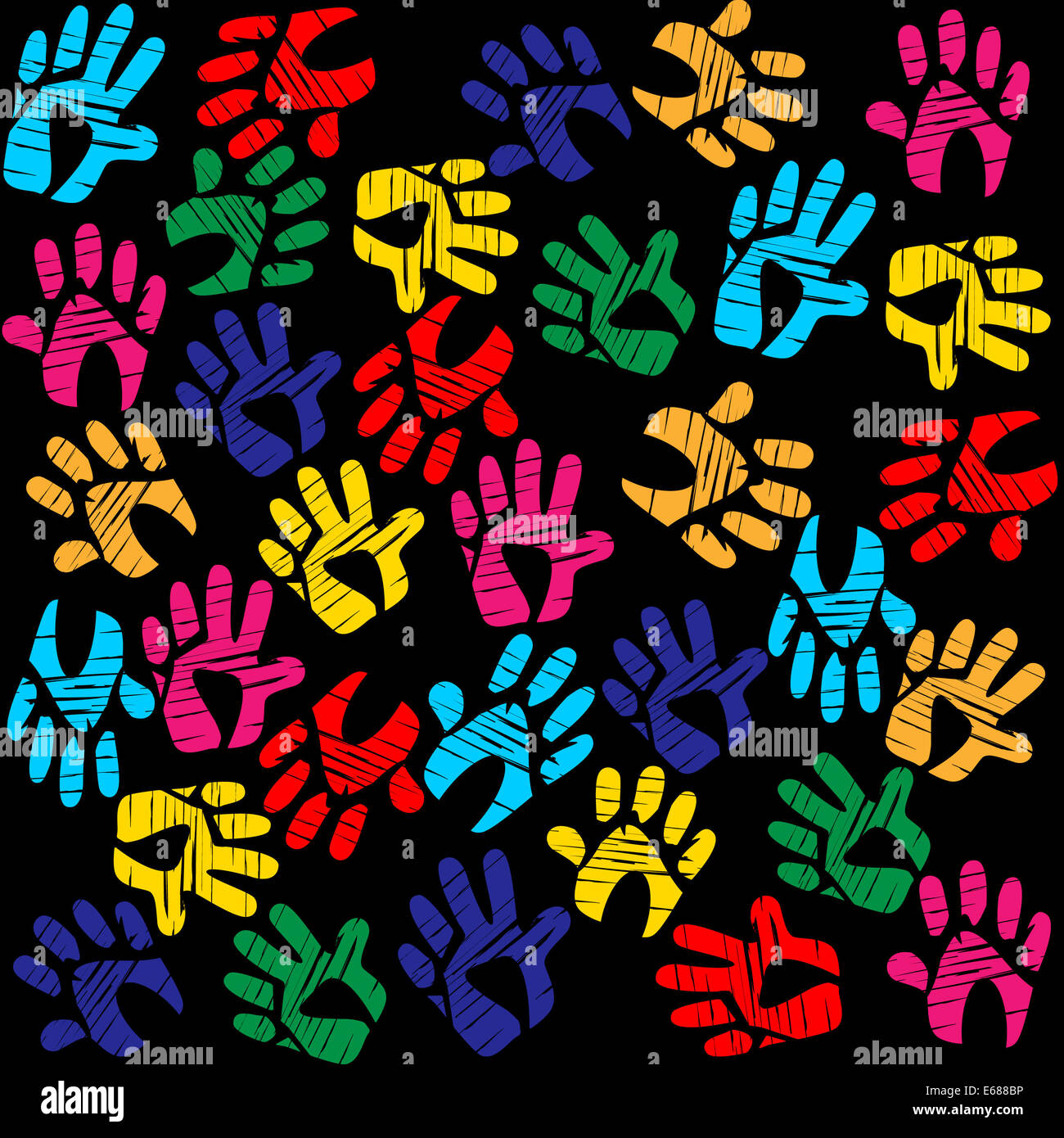 Background Handprints Showing Artwork Backdrop And Template Stock Photo ...