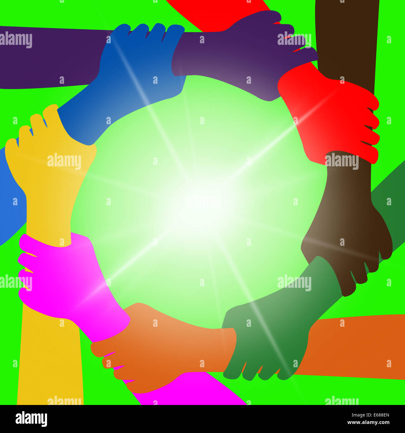 Holding Hands Representing Globalisation Globalize And Friendship Stock ...