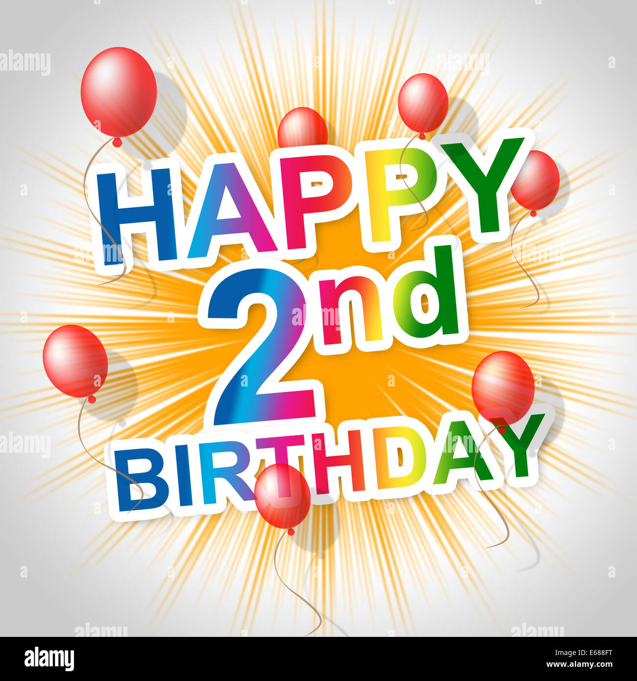 Happy Birthday Representing Congratulation Party And 2Nd Stock Photo ...