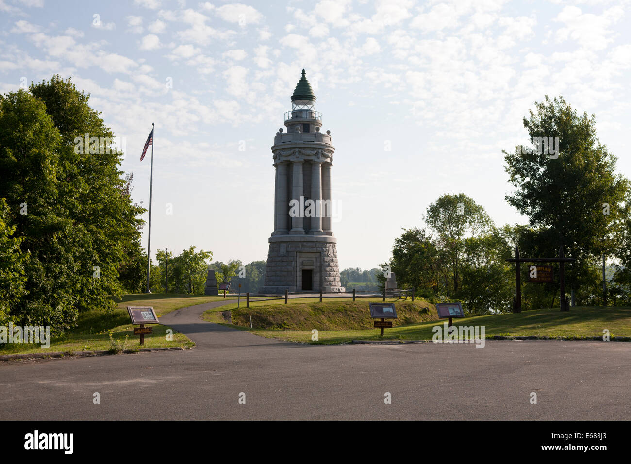 LIghthouse on Lake Champlain built to the memory of Samuel Champlain ...