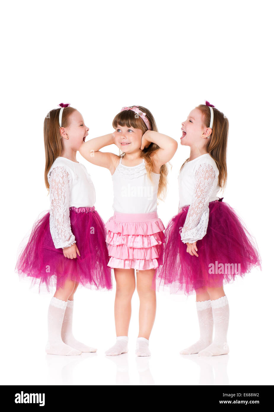 Three kids school girls Cut Out Stock Images & Pictures - Alamy
