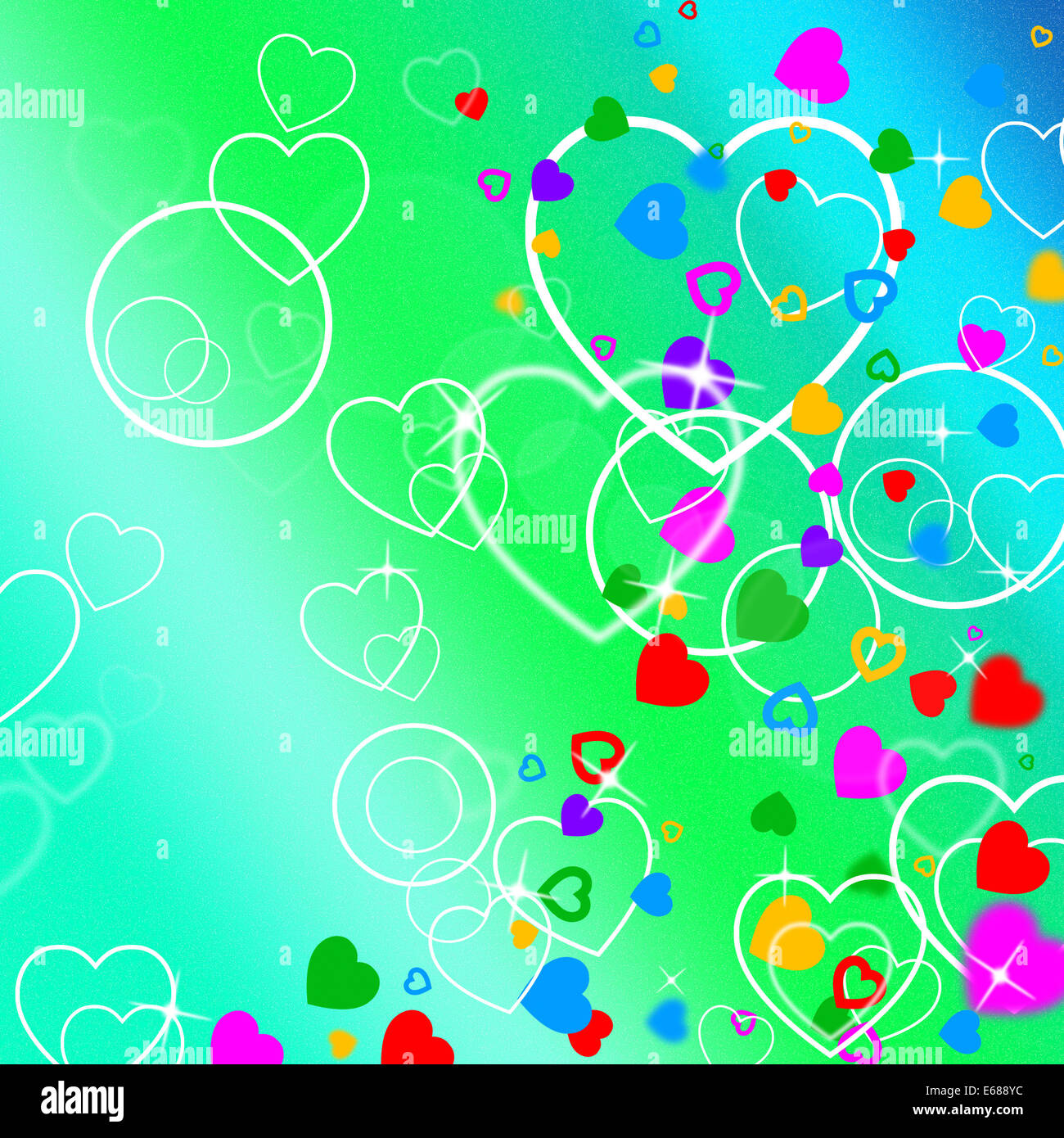 Heart Color Representing Valentines Day And Colourful Stock Photo - Alamy