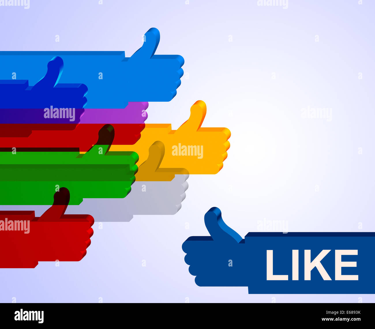 Thumbs Up Representing Social Media And Fans Stock Photo - Alamy