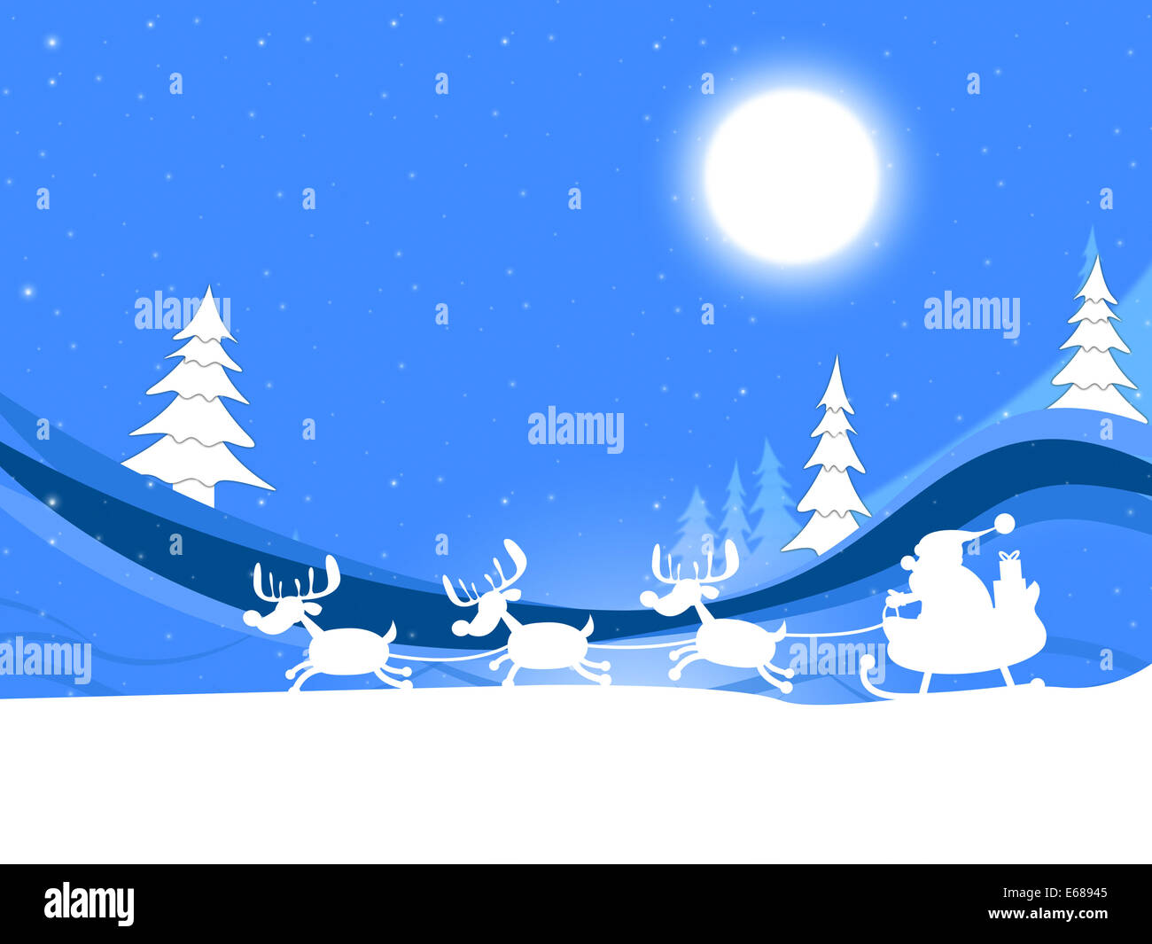 Santa Moon Representing Father Christmas And Moonlight Stock Photo - Alamy