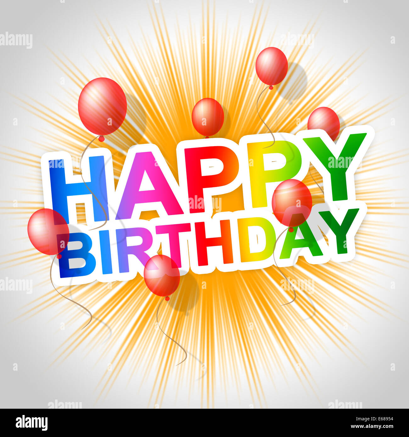 Happy Birthday Showing Celebrate Happiness And Greeting Stock Photo - Alamy