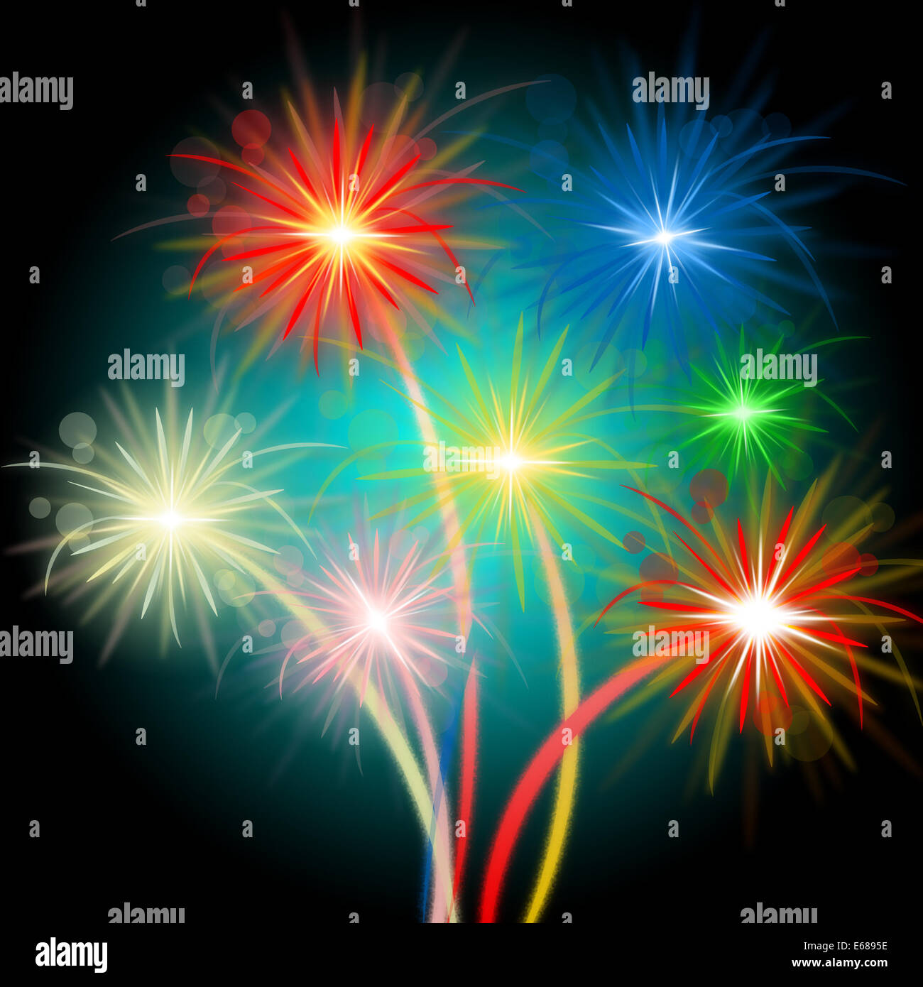 Color Fireworks Showing Explosion Background And Firecracker Stock ...
