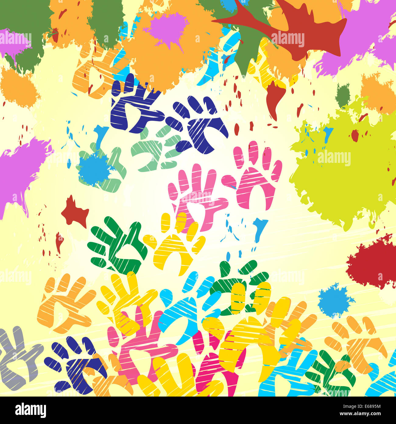 Splash Handprints Meaning Artwork Splat And Blob Stock Photo - Alamy