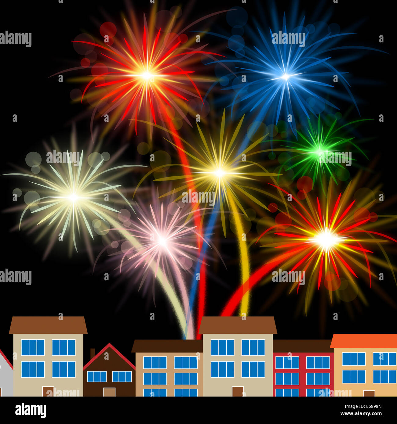 Fireworks Color Meaning Explosion Background And Spectrum Stock Photo ...
