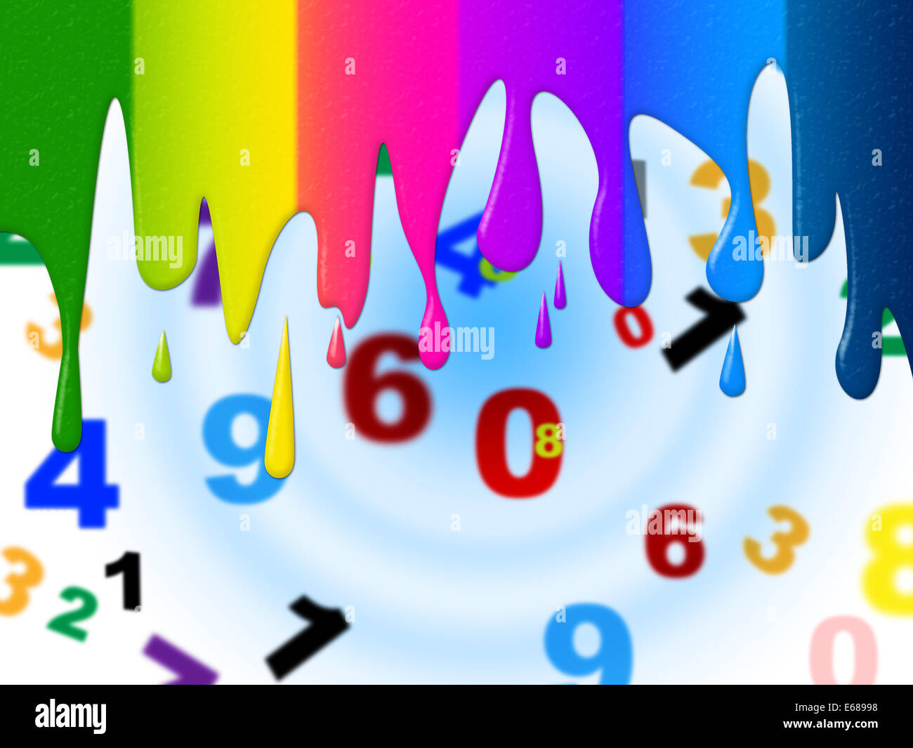 Copyspace Numbers Indicating Colors Vibrant And Count Stock Photo - Alamy