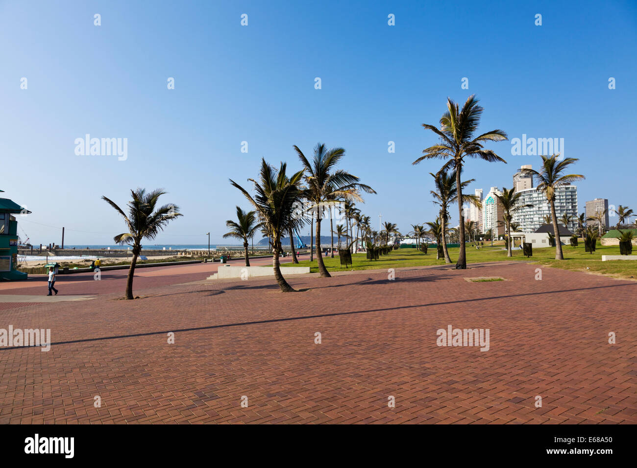 Durban, South Africa. The promenade along Durban's Golden Mile in South ...