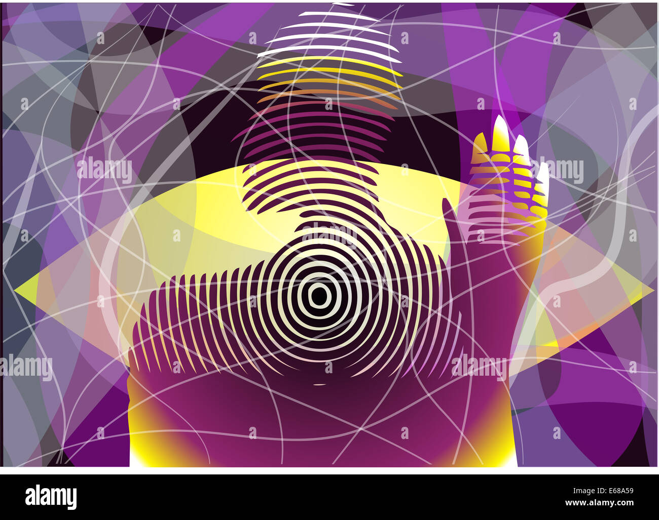 aura. abstract energy around the silhouette of man Stock Photo - Alamy