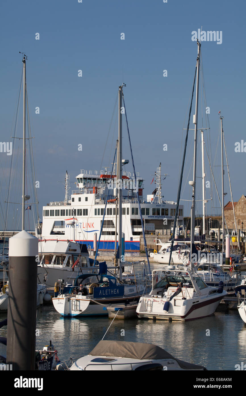 Yarmouth to Lymington car ferry Isle of Wight UK Stock Photo - Alamy