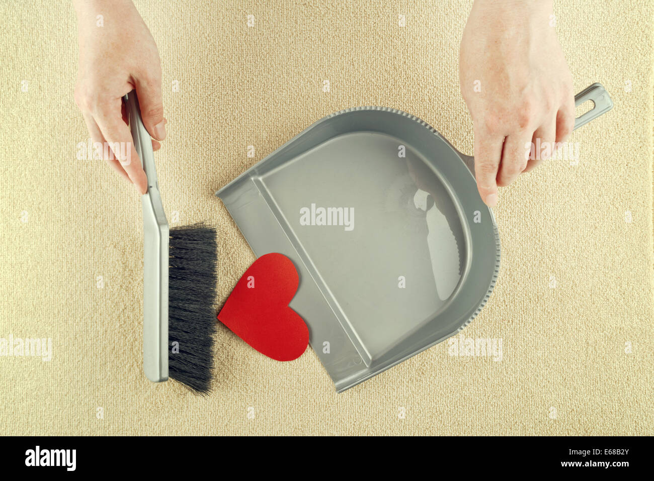 Woman sweeping floor hi-res stock photography and images - Alamy