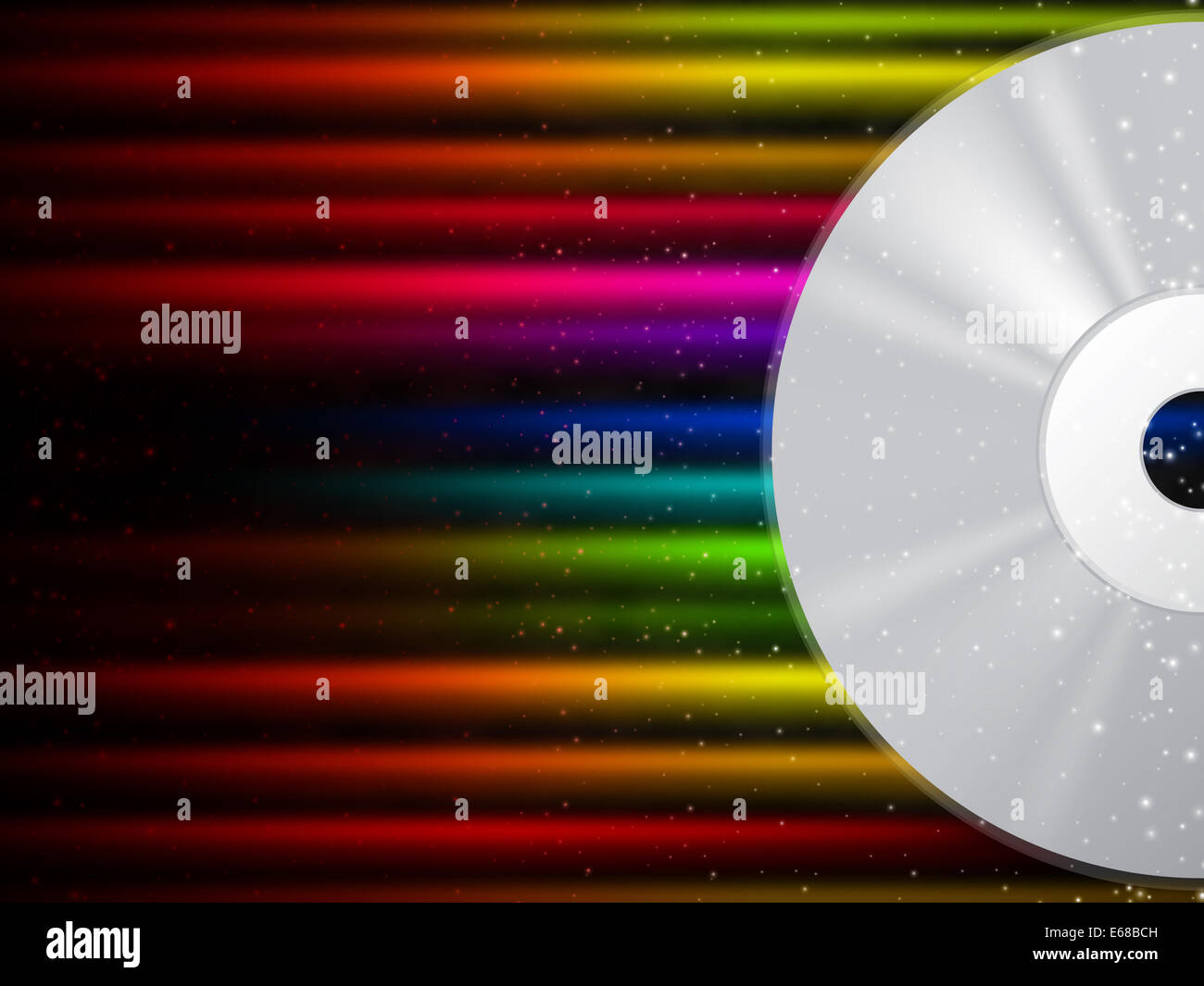 CD Background Showing Compact Disc And Colorful Beams Stock Photo - Alamy