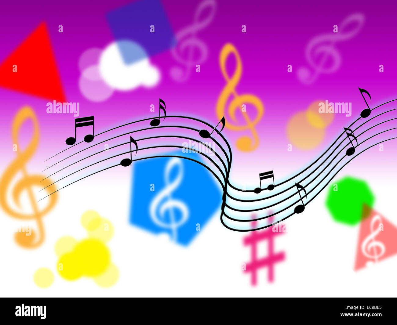 Music Background Showing Song Tune Or Instruments Stock Photo - Alamy