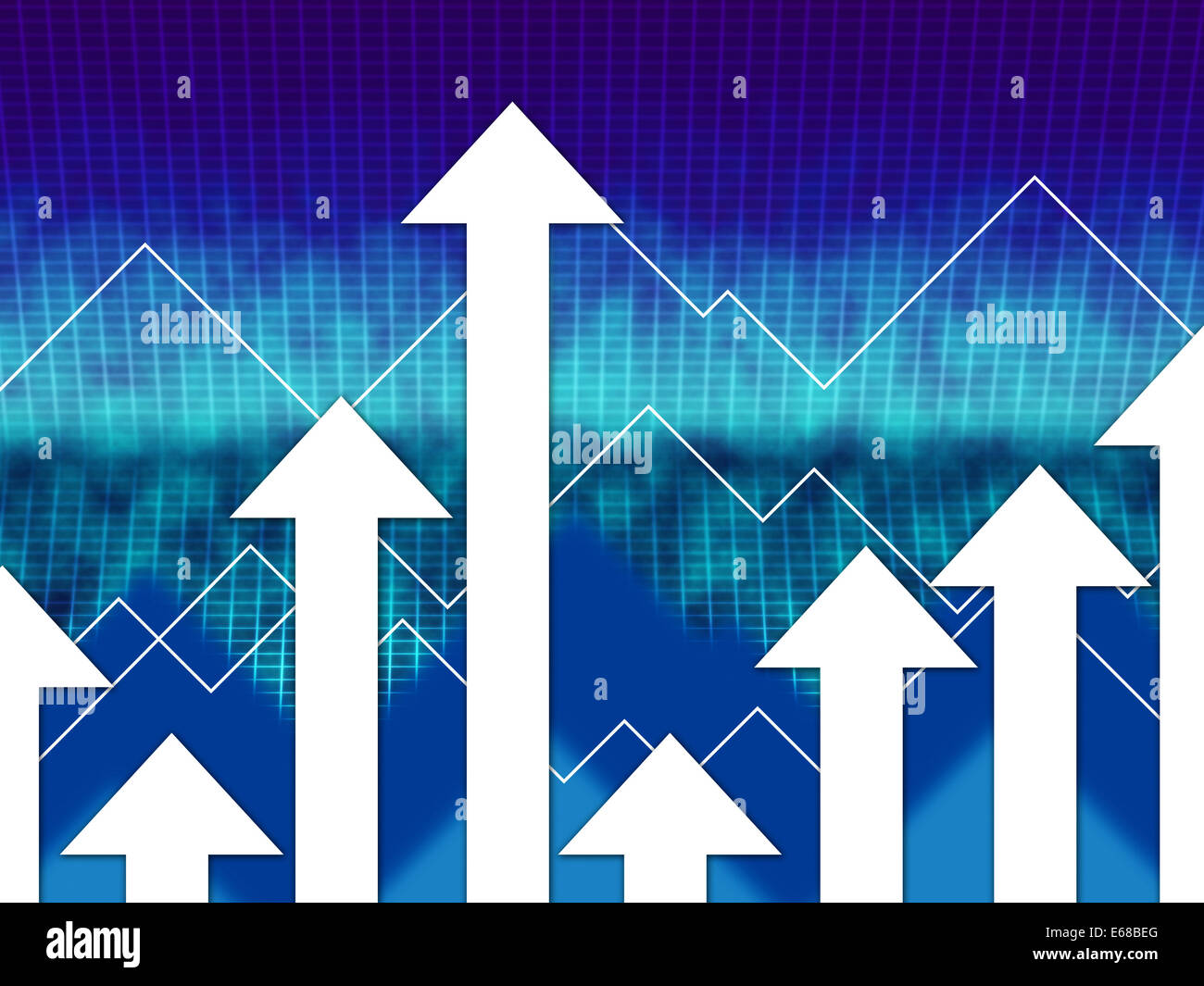 Arrows Background Meaning Up Increase And Spikes Stock Photo - Alamy