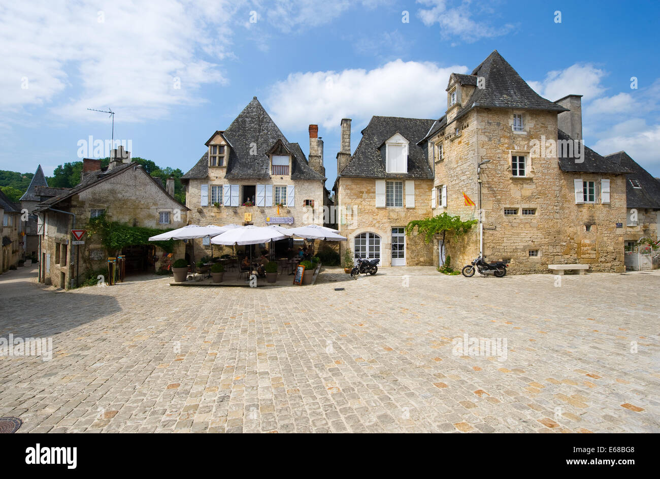 Old picturesque buildings in the center of the romantique village of ...