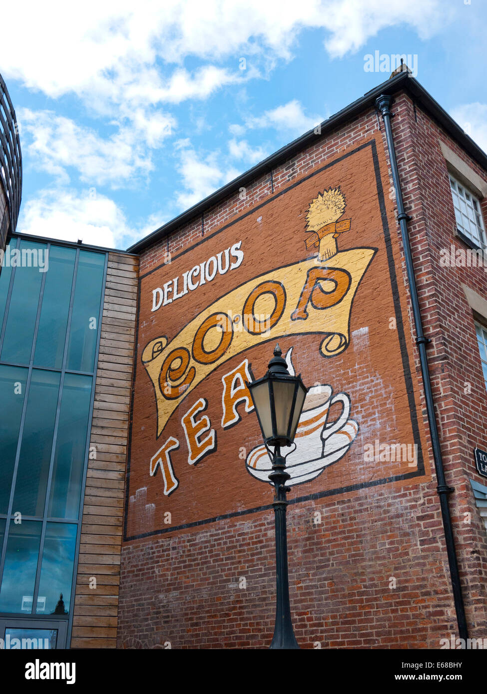 Co-op tea mural on the side of the original store,Toad Lane,Rochdale ...