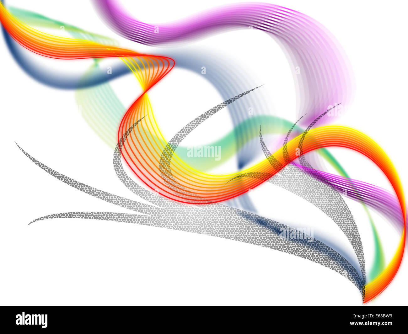 Twisting Background Showing Colorful Curving Bands And Shadows Stock ...