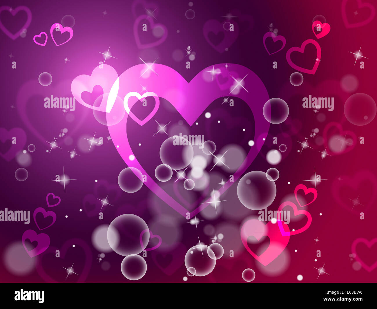 Hearts Background Showing Passion Love And Romance Stock Photo - Alamy