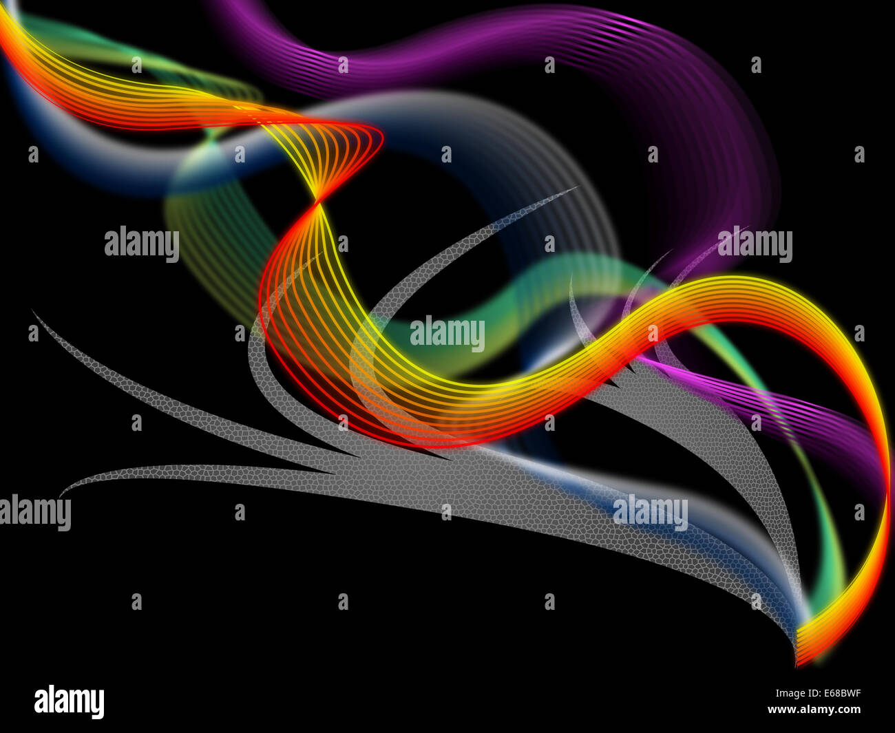 Twisting Background Meaning Colored Wavy Lines And Shadow Stock Photo ...