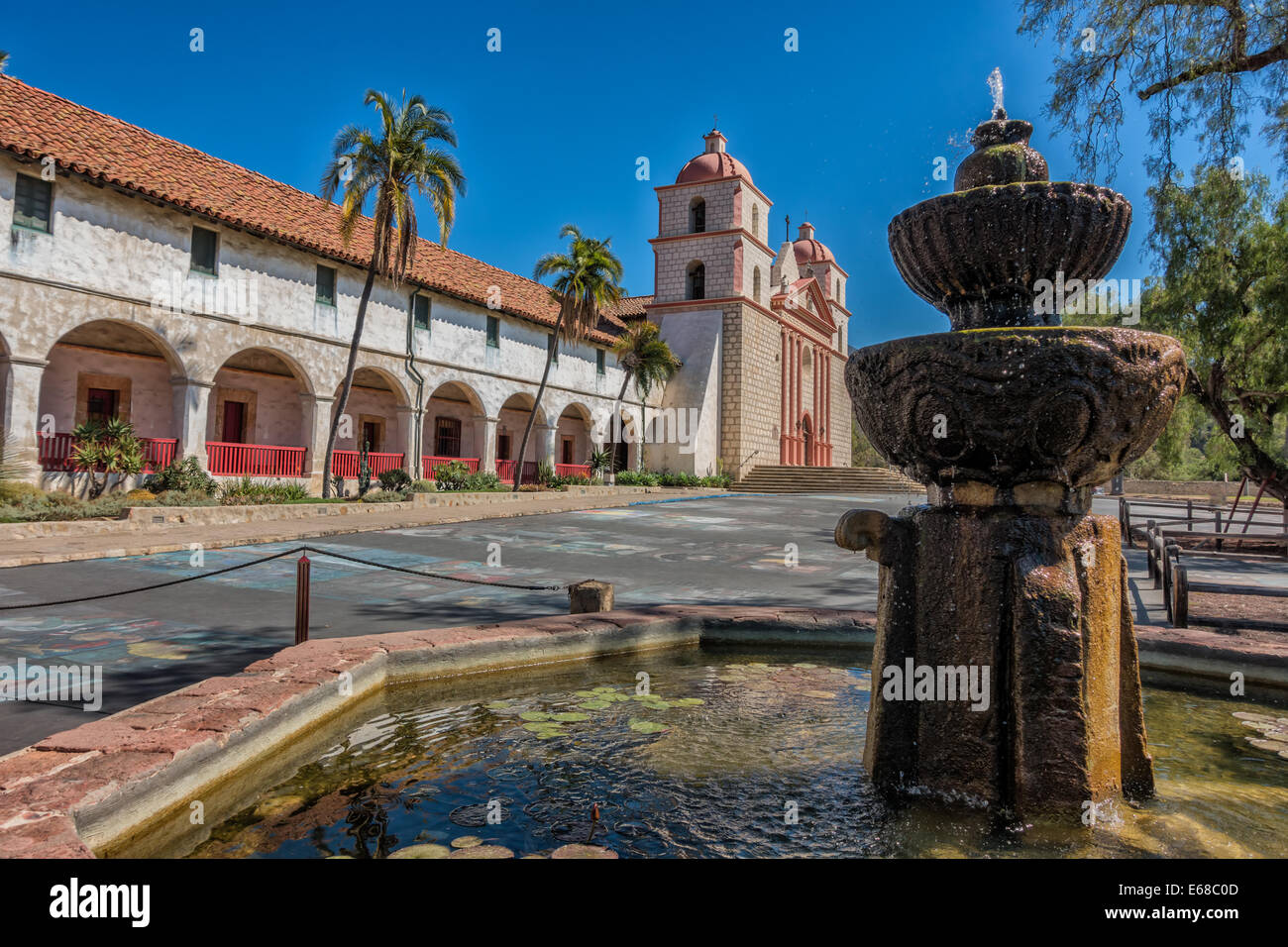 The historic Santa Barbara Spanish Mission in California, USA Stock ...