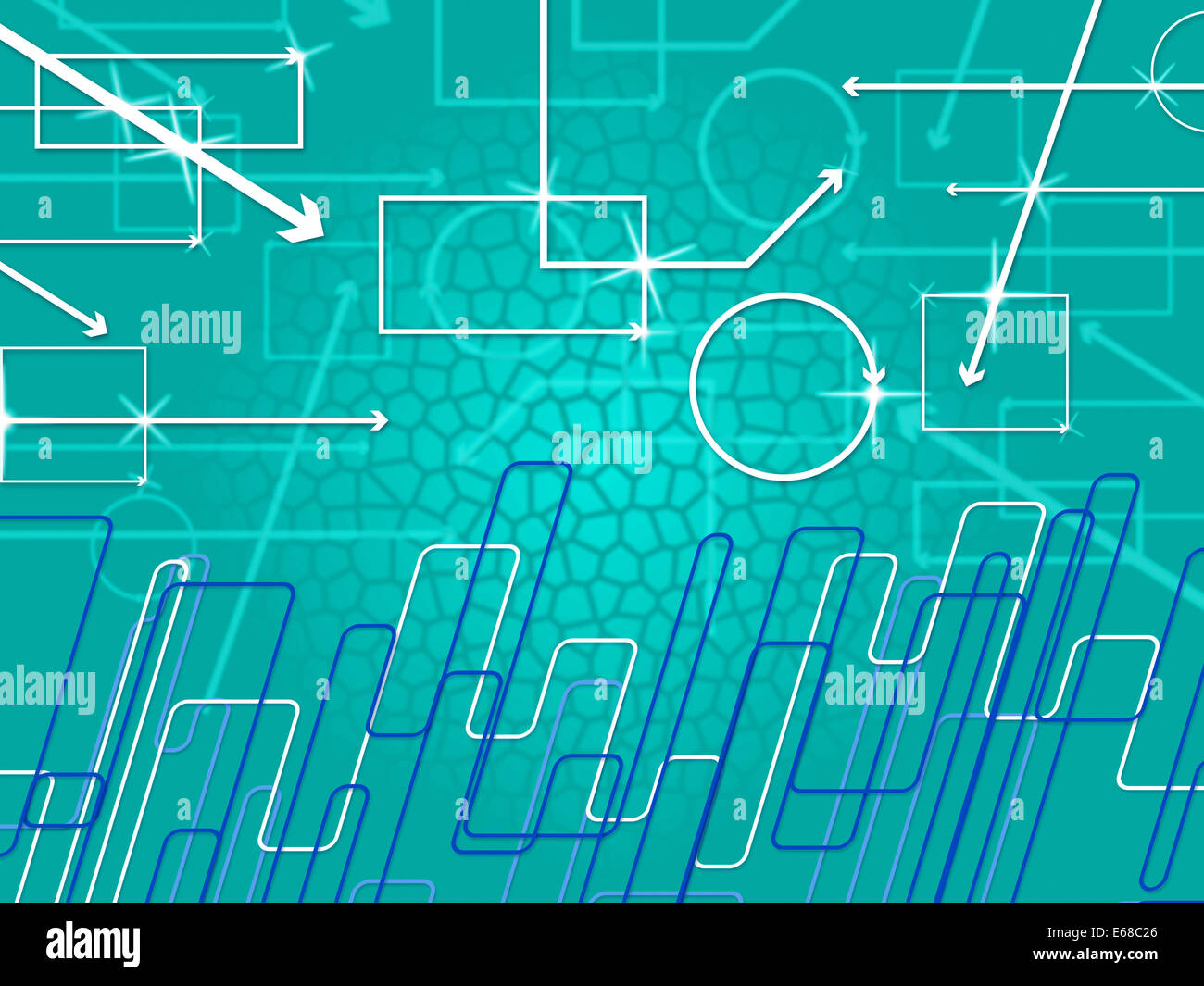 Blue Shapes Background Showing Geometry And Rectangular Lines Stock ...