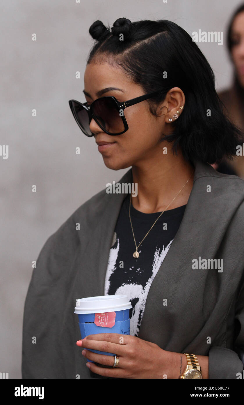 London, UK, 18th August 2014. R&B singer Jhene Aiko seen at the BBC ...