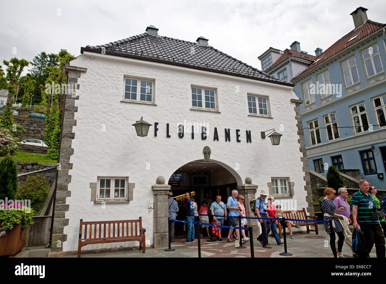 Floibanen funicular railway in Bergen Norway Stock Photo - Alamy