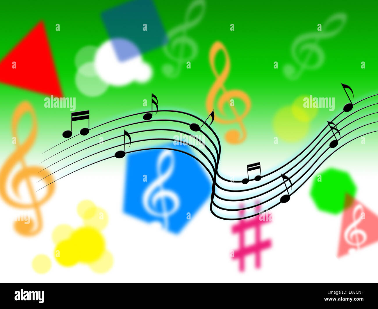 Music Background Showing Melody Piece Or Singing Stock Photo - Alamy