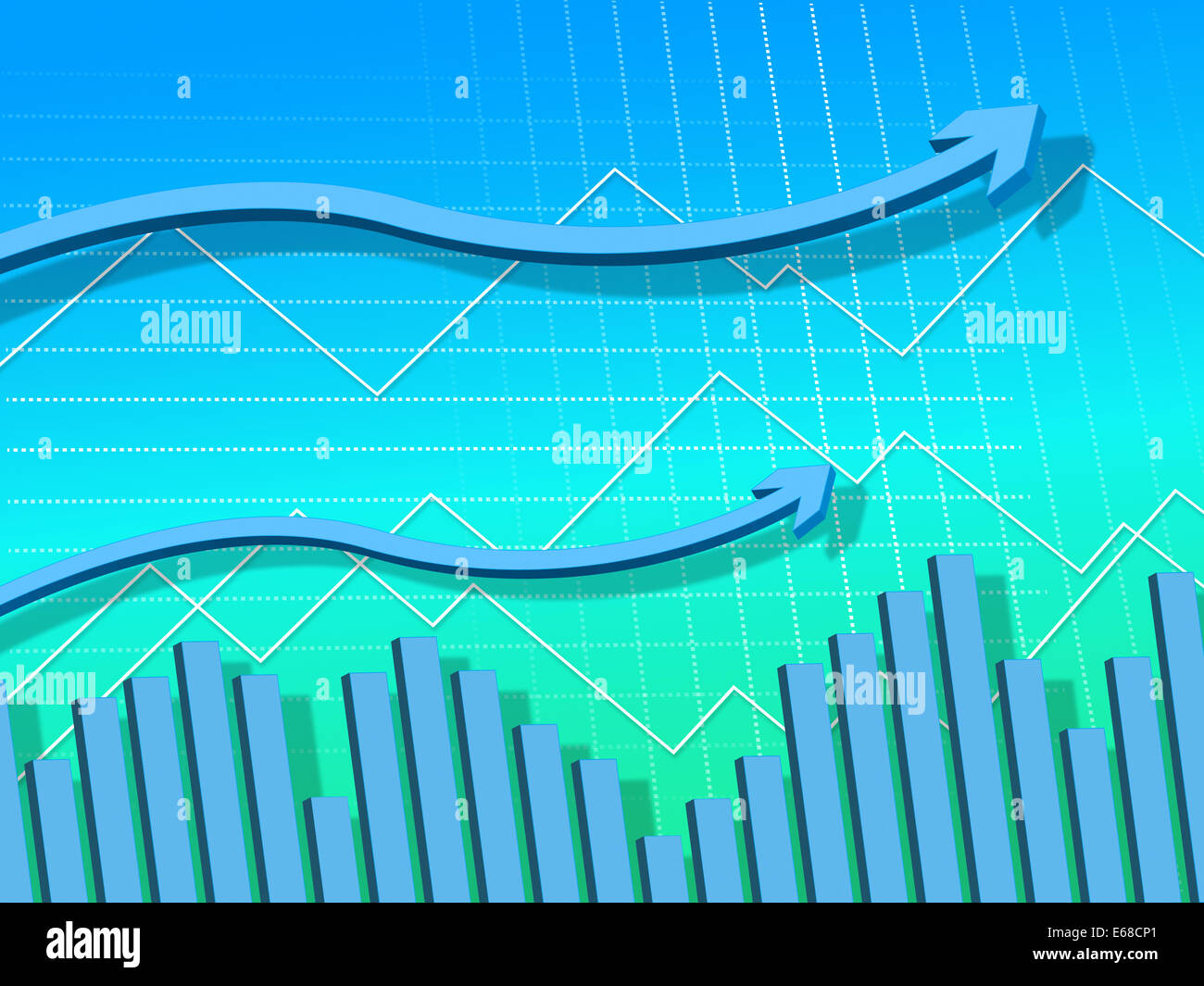 Blue Arrows Background Meaning Graph Upwards And Growth Stock Photo - Alamy
