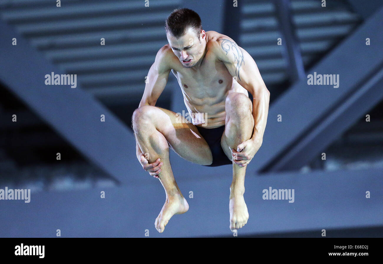 Berlin, Germany. 18th Aug, 2014. Sascha Klein of Germany competes to ...