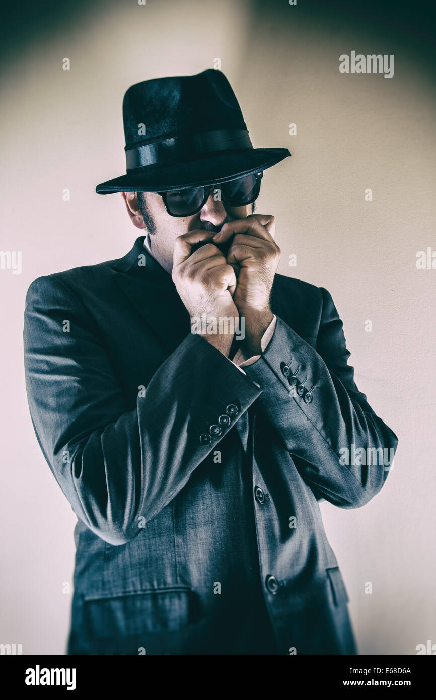 Man playing harmonica blues hi-res stock photography and images - Alamy