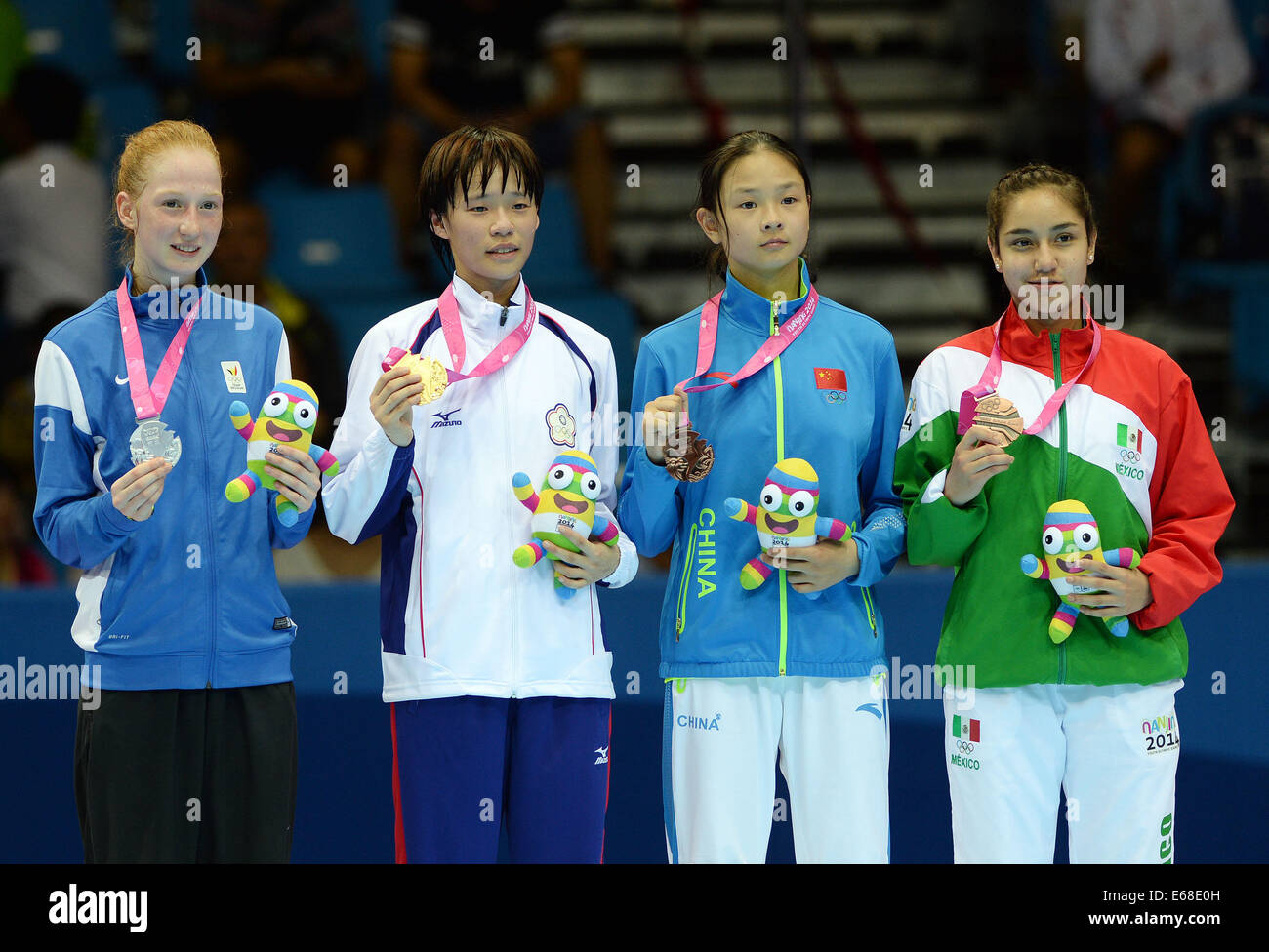 Nanjing, China's Jiangsu Province. 18th Aug, 2014. Gold medalist Huang ...