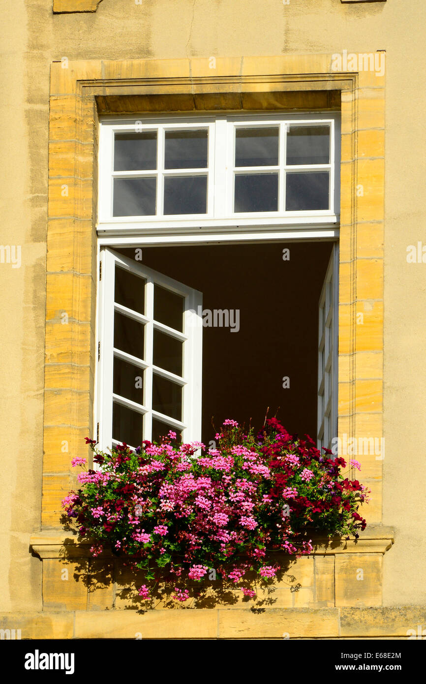 Open Window Flower Box Bayeux France Normandy Europe WWII Stock Photo ...