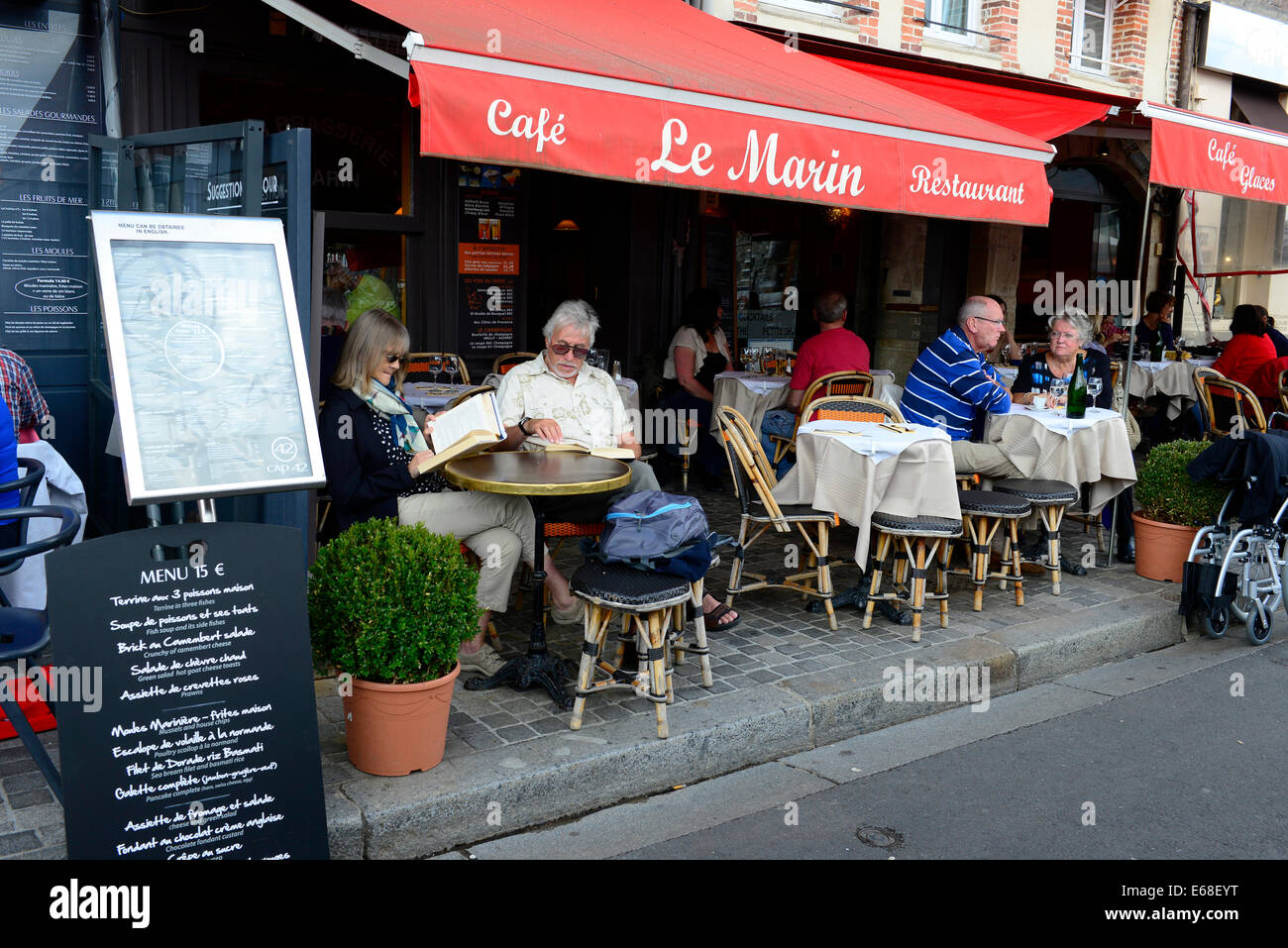 Cafe Honfleur France FR Europe Harbor Port River Seine Monet ...