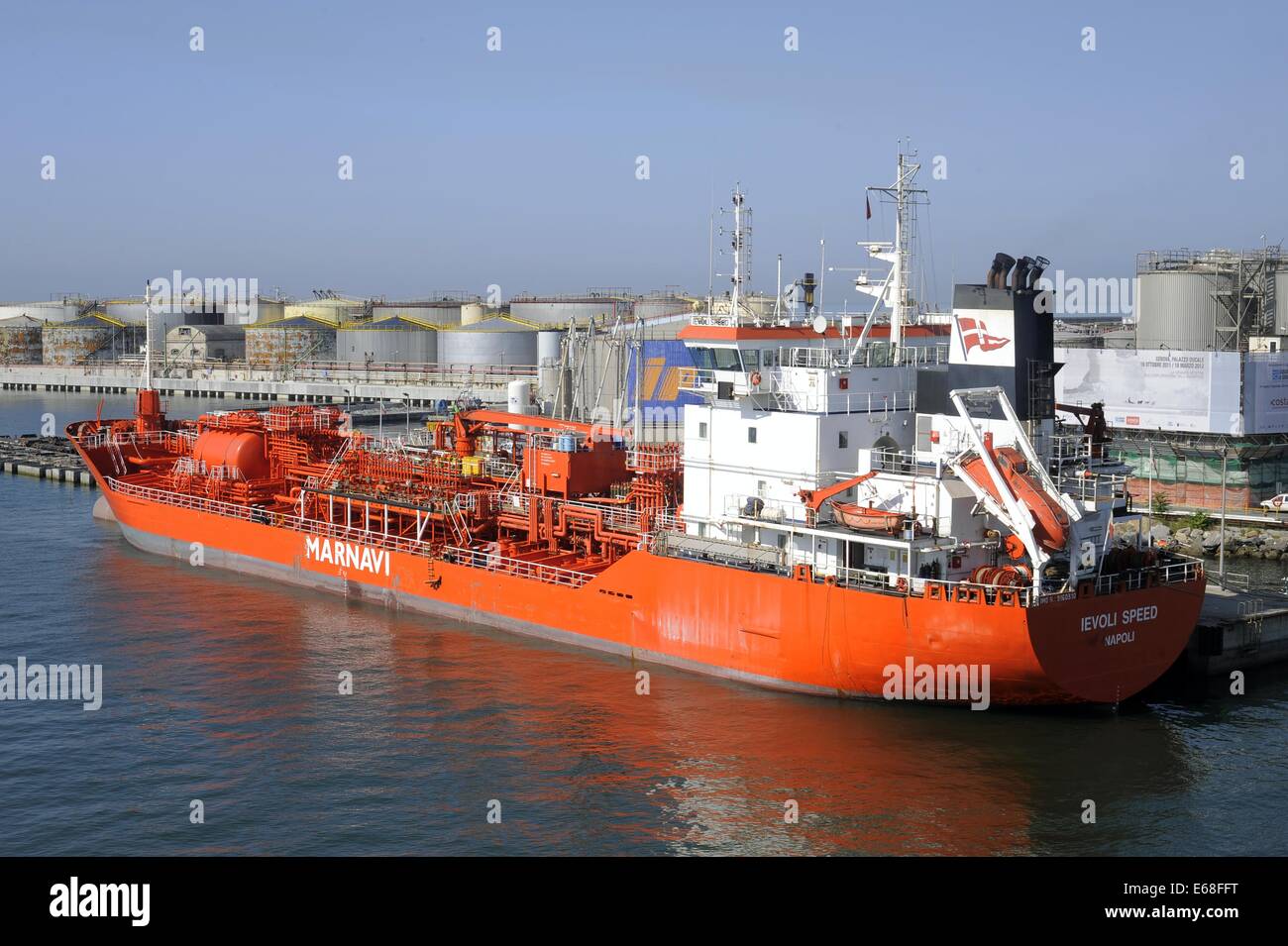 Genoa port (Italy), petroleum storage and tanker Stock Photo - Alamy