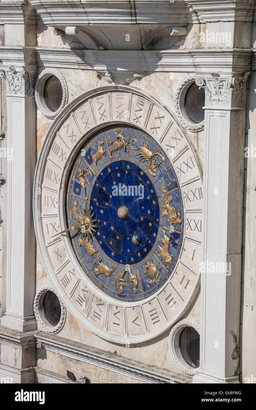 The Astrological Clock with Signs of the Zodiac on the Clock Tower in ...