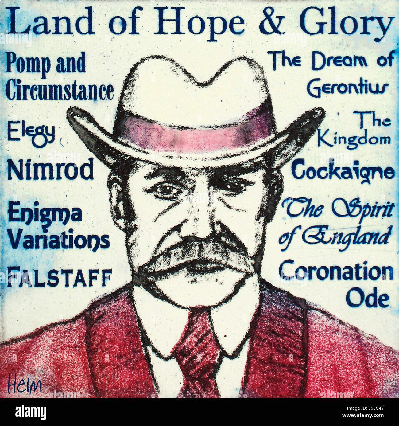 Edward Elgar illustration, English composer, 1857 - 1934 Stock Photo ...