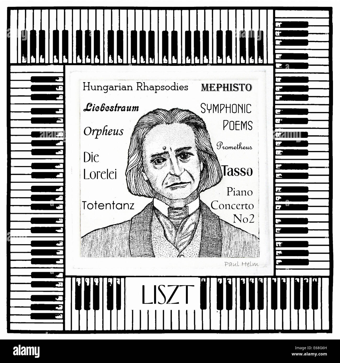 Franz Liszt portrait, Hungarian composer, 1811 - 1886 Stock Photo - Alamy