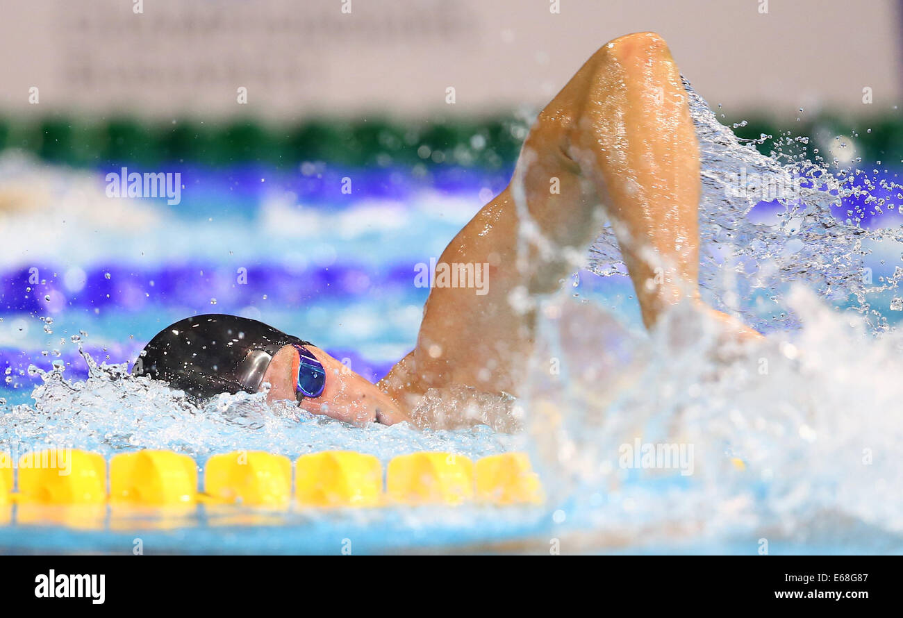 Berlin, Germany. 18th Aug, 2014. Clemens Rapp of Germany competes in ...
