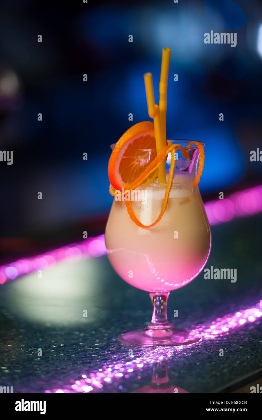 A glass of pina colada cocktail in bar Stock Photo - Alamy