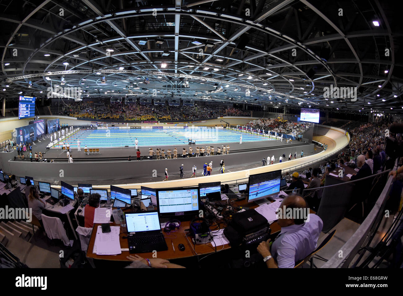 Berlin, Germany. 18th Aug, 2014. General view of the Velodrom at the ...