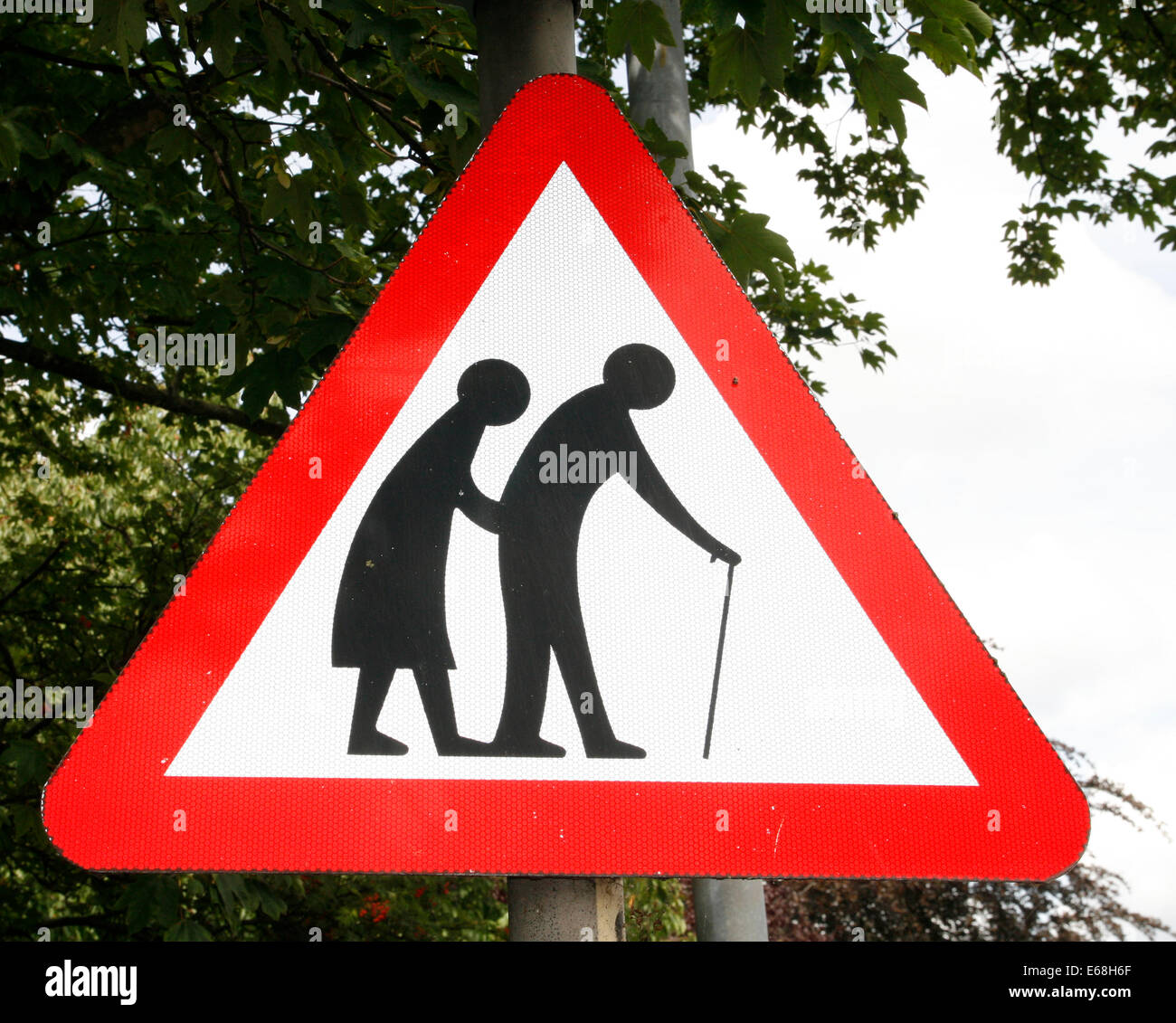 Elderly People road sign Worcester Worcestershire England UK Stock ...