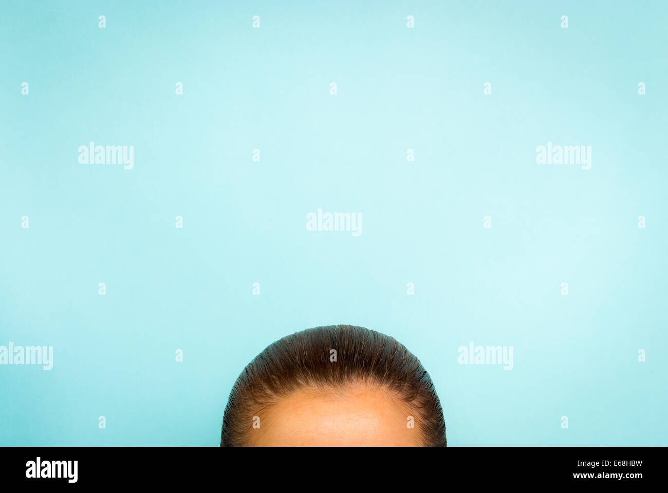 Thinking concept on blue background Stock Photo - Alamy