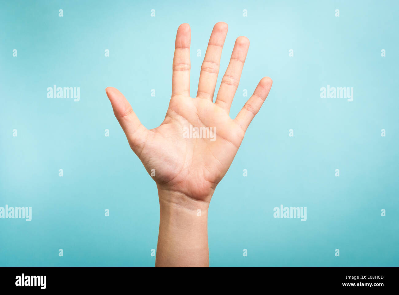 Stop concept with hand up Stock Photo - Alamy