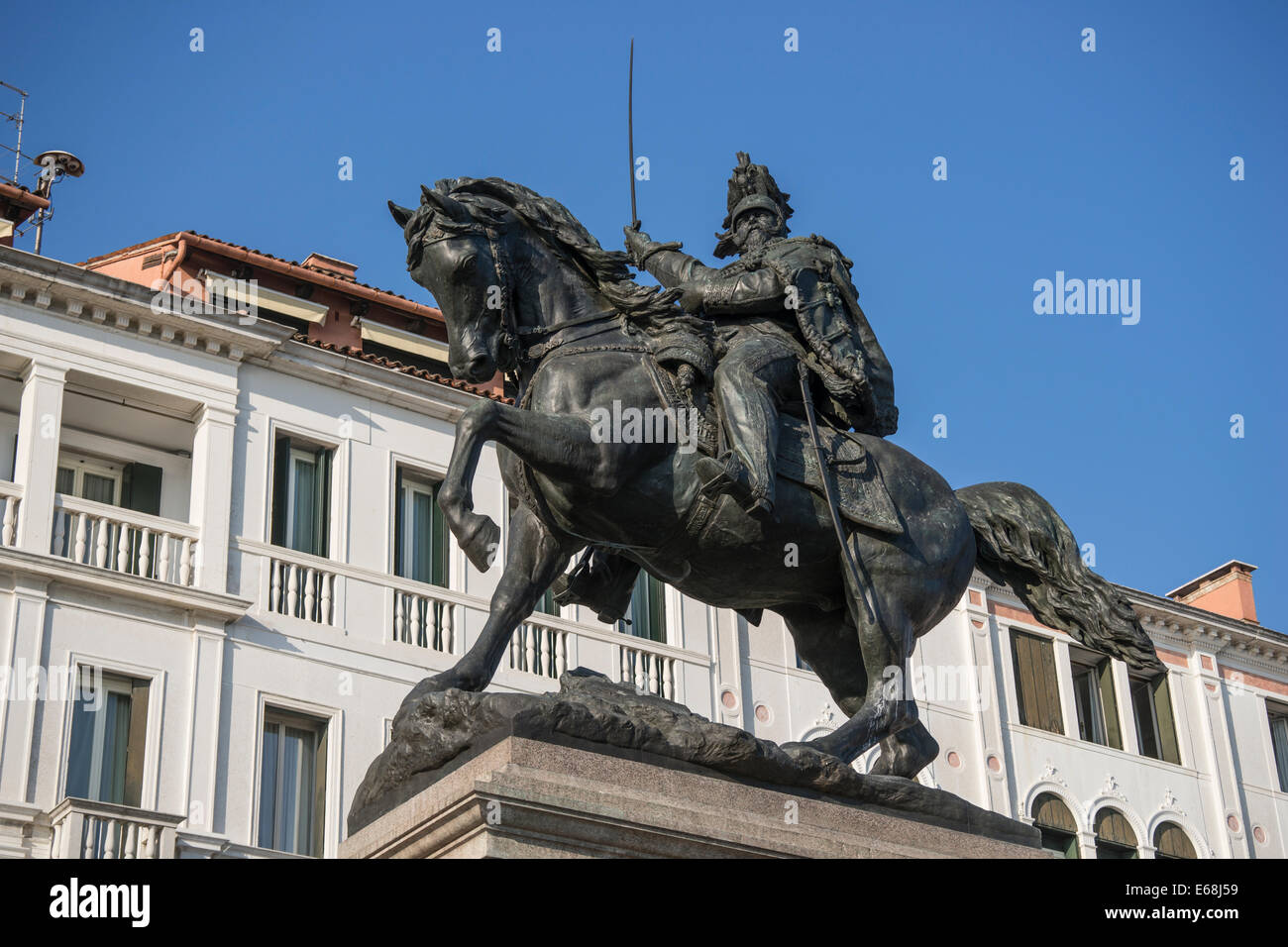 The equestrian statue of Victor Emanuel II on the waterfront of the ...