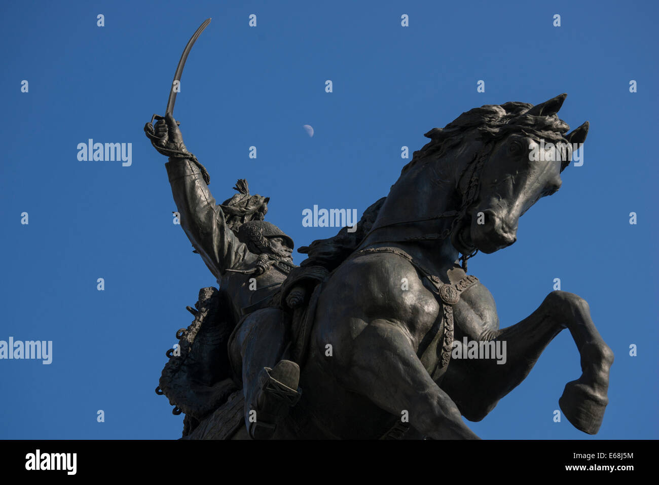 Looking up at the equestrian statue of Victor Emanuel II with daytime ...