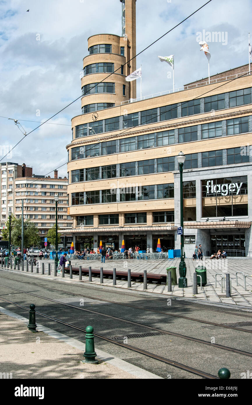 Radio building The Flagey with Cafe Belga in Brussels, Belgium Stock ...